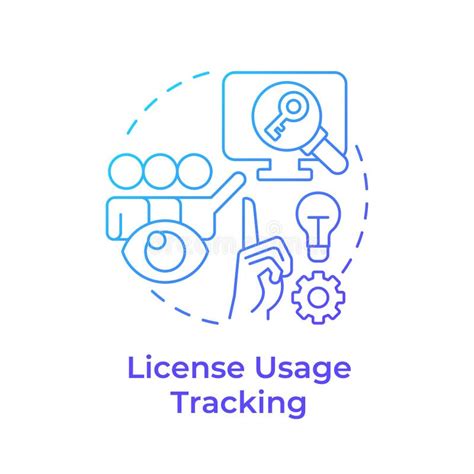 License Usage Tracking Blue Gradient Concept Icon Stock Vector