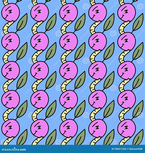 Seamless Pattern Background Of Cute Monster Cartoon Stock Illustration