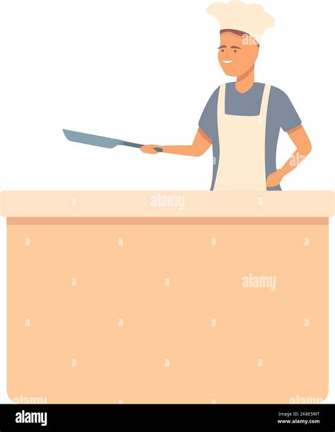 Food Chef Icon Cartoon Vector Cook Class Home Video Stock Vector