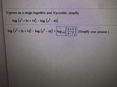 Solved Express as a single logarithm and, if possible, | Chegg.com
