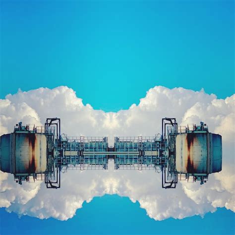 Premium Photo Metallic Structure Against Blue Sky