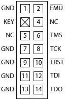 Цоколевка JTAG эмулятора отладчика Analog Devices dsp programming