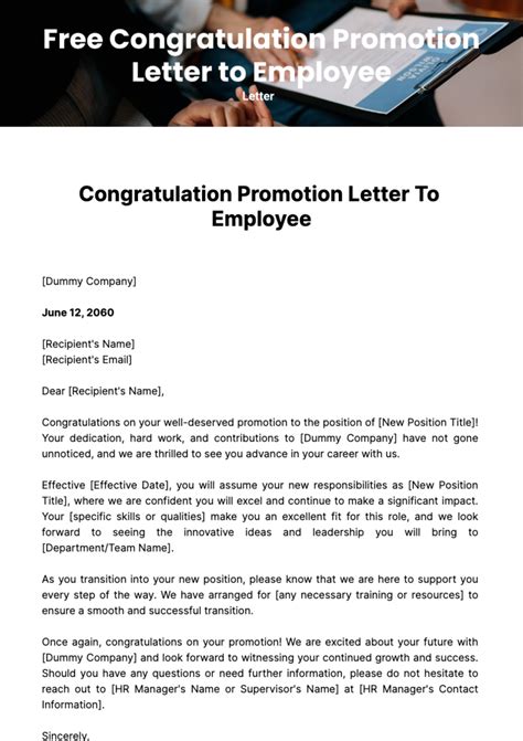 Employee Promotion Letter Employee Contract Offer Letter عقد