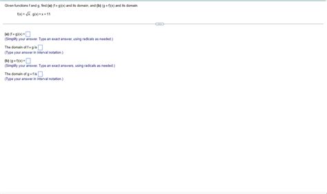 solved given functions f and g find a f∘g x and its