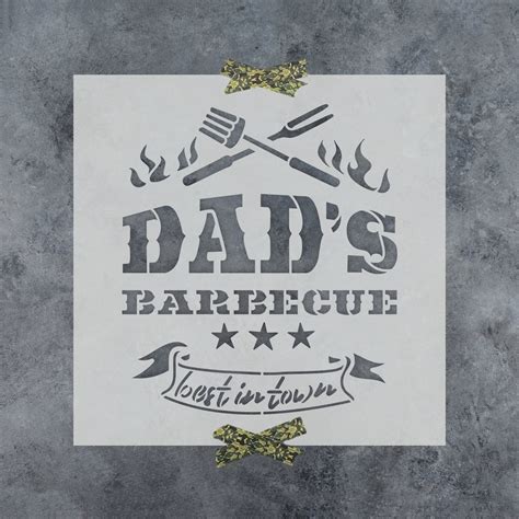 Dads Best Barbecue Stencil Dad Stencils For Crafts Dad Stencil