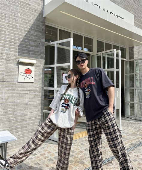 엄라이브 [남여공용 오버핏]커플룩 럭비 곰돌이 테디 오버핏 루즈핏 빅사이즈 커플 반팔 티셔츠
