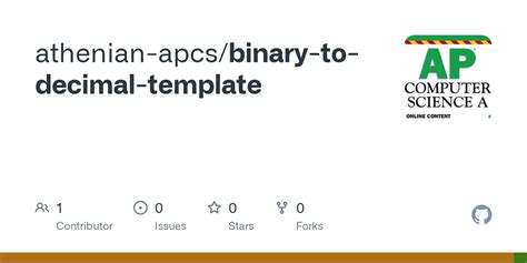 GitHub Athenian Apcs Binary To Decimal Template
