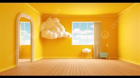 3d 렌더링된 구름이 있는 노란색 방 3d 하늘 구름 3d 흐린 하늘 배경 일러스트 및 사진 무료 다운로드 Pngtree