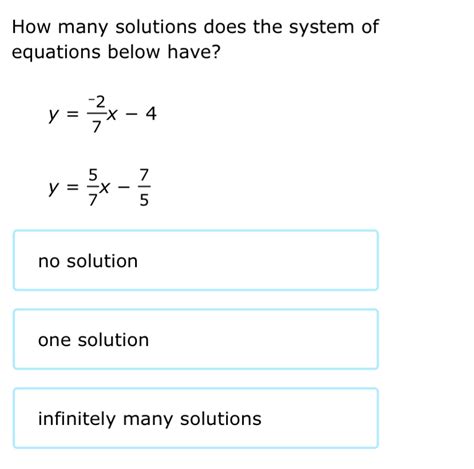 Solved How Many Solutions Does The System Of Equations Below Have Y