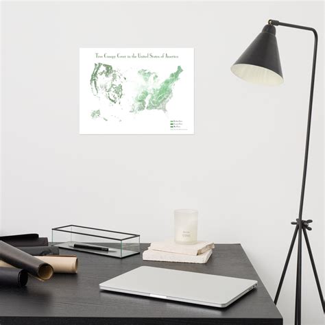 United States Tree Cover Map Poster Etsy
