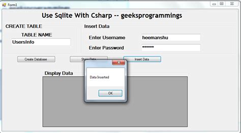 How To Use Sqlite Database With Csharp Geeksprogrammings
