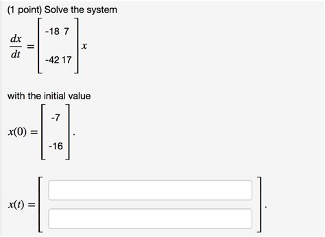 Solved Solve The System Chegg
