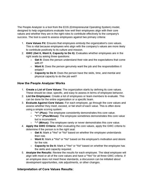 People Analyzer Aligning Employees With Values Pdf Behavioural