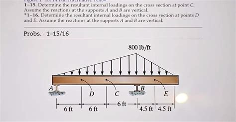 1 15 determine the resultant internal loadings on the cross section at