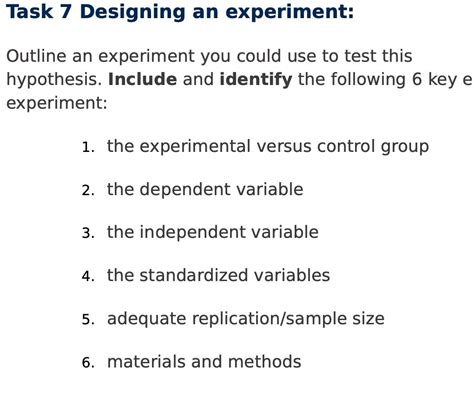[solved] task 7 designing an experiment outline an experiment you