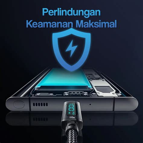 Essager Kabel Data Usb Type C To Usb Type C Multifungsi Led 5a 100w 2m