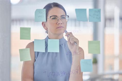 Premium Photo Planning Thinking And Woman With Workflow Strategy And