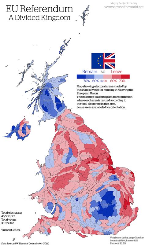 The Actual Map Of Brexit Voting Percentages Rukpolitics