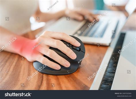Woman Hand Using Computer Ergonomic Mouse Stock Photo 2207352581 Shutterstock