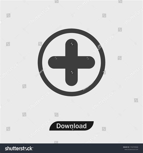 Add Icon Vector Plus Sign White Stock Vector Royalty Free 1736709068