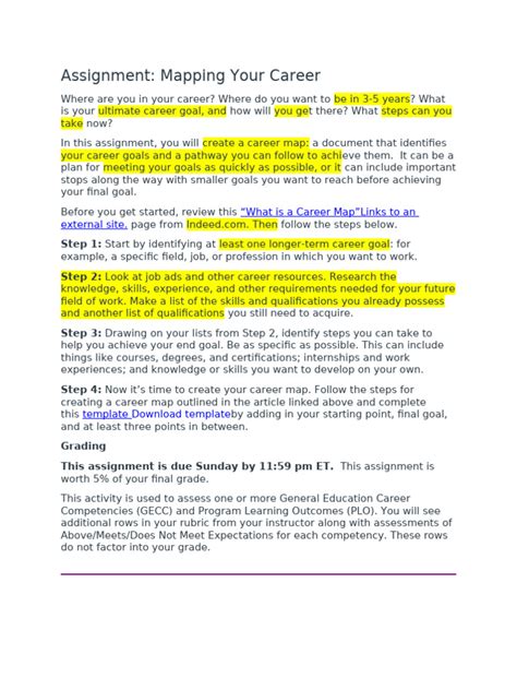 M23 Assignment Mapping Your Career Gecc Pdf