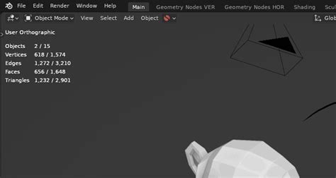 Viewing Mesh Statistics While In Object Mode Feature And Design