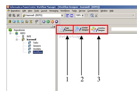 using the workflow manager screen learning informatica powercenter 10 x