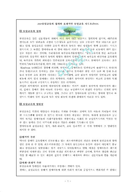 통합교육의 정의와 효과적인 통합교육 지도요건인문사회레포트