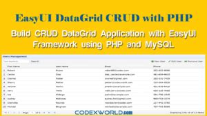 Build Crud Datagrid With Jquery Easyui Using Php And Mysql Codexworld