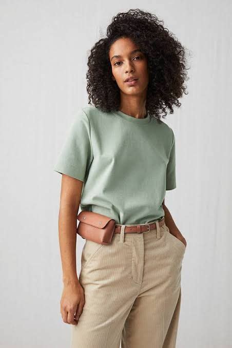 Mint Green Shirt Outfit Women Green Relaxed Fit Collared Top Minimal