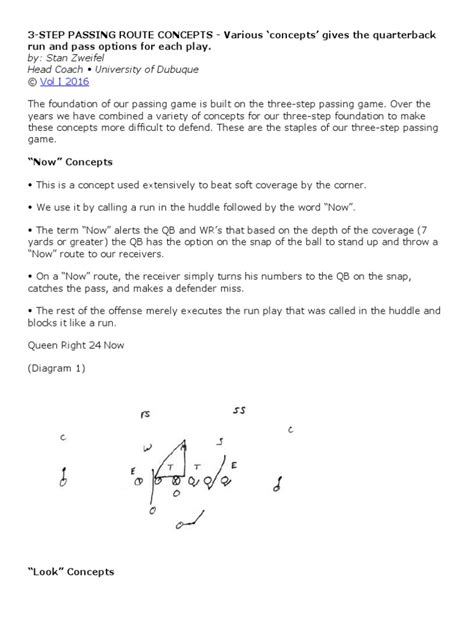 3 Step Passing Route Concepts Pdf Quarterback National Football