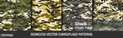 원활한 벡터 위장 패턴의 집합입니다 직물 직물 덮개 포장 등 10 Eps 디자인에 대한 군사 유니폼 육군 배경의 컬렉션 위장에 대한 스톡 벡터 아트 및 기타 이미지 Istock
