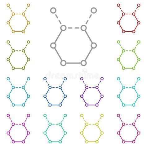 Molecules Multi Color Icon Simple Thin Line Outline Vector Of Biology