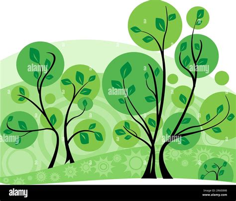 Green Tree Background Vector Illustration Stock Vector Image And Art Alamy