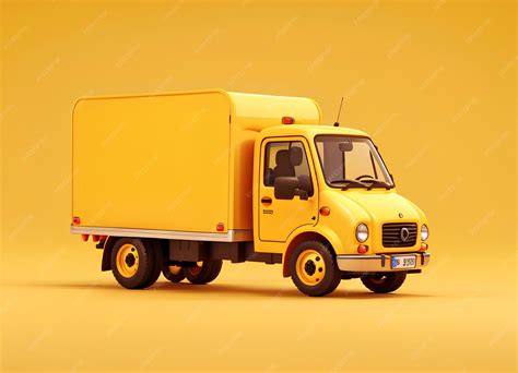 Camión De Reparto Amarillo Un Vehículo Para El Transporte De Cajas De