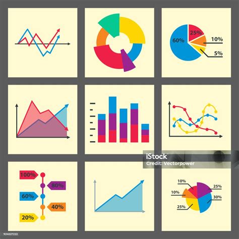 다이어그램 차트 그래프 요소 벡터 비즈니스 Infographic 흐름 시트 데이터 템플릿 화살표 및 원형 진행 도식 보고서 개념에 대한 스톡 벡터 아트 및 기타 이미지
