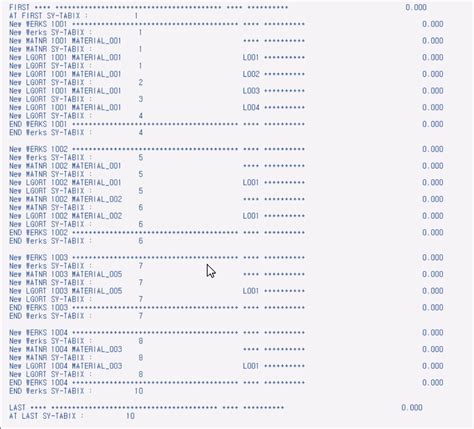 Abap 구문 At에 대하여first New End Of Last