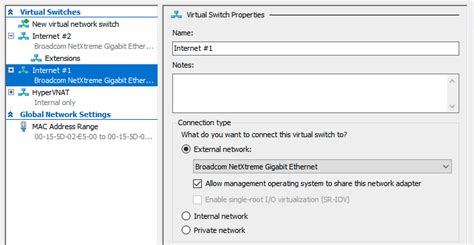 Issue With Hyper V Virtual Ethernet And Physical NIC S Server Fault