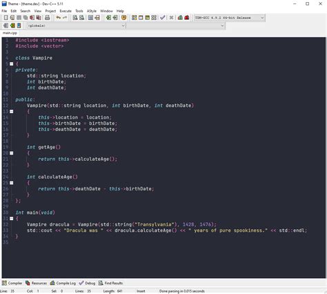 Dev C • Dracula Theme
