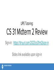 CS Midterm Review Arrays Passing Arrays To Functions And Course Hero