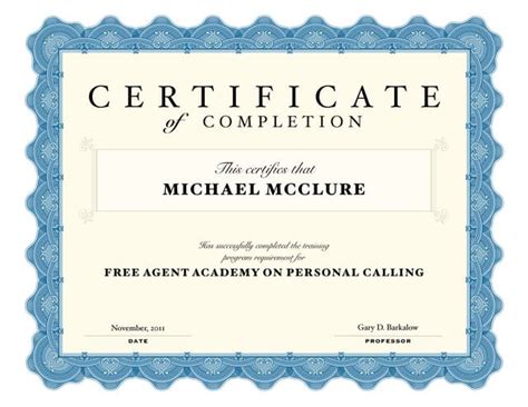 Calling Certificate Pdf