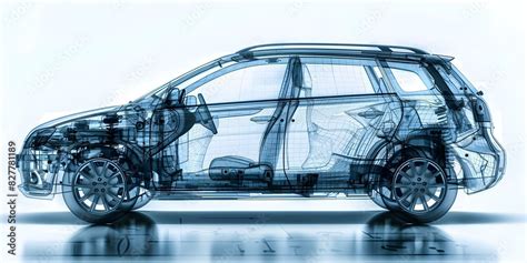 X Ray Technology Revealing Car Structure And Frame Concept Automotive