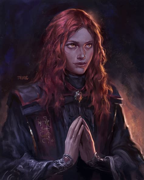 Tavvoc Lunar Princess Ranni Elden Ring Silver Ring Highres 1girl Black Background Blue