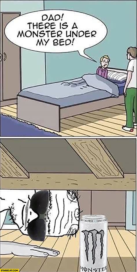 Dad There Is A Monster Under My Bed Energy Drink Can