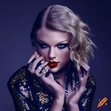 Taylor Swift In A Striking Midnight Themed Outfit On Craiyon