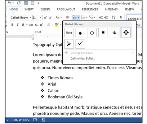 How to make points in word