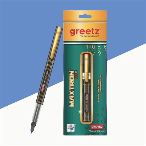 Rorito Greetz Maxtron Gold Robotic Fluid Ink System Pen Blue Pack