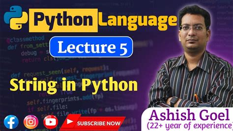Lec5 String In Python Python Language Coding Bca Programming