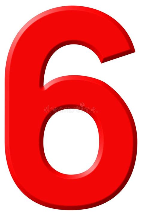 Numeral 6 Sixn Isolated On White Background 3d Render Stock Illustration Illustration Of