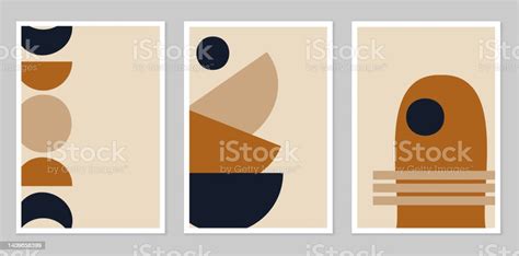 기하학적 형태의 균형을 가진 중반 세기의 추상적 인 현대 미적 디자인 0명에 대한 스톡 벡터 아트 및 기타 이미지 0명